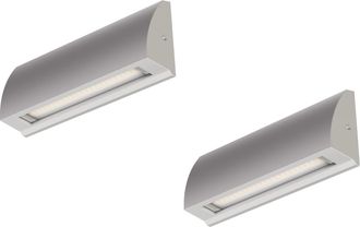 LEDs Com 2 Stück LED Wandleuchte/Treppenlicht SEGIN für außen, IP54, flach, Downlight, grau matt, eckig, 6,3 W, 630lm, kaltweiß