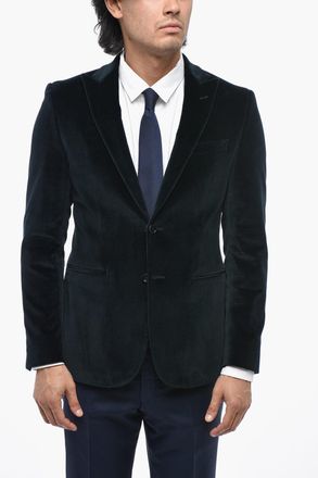 Corneliani CODE Blazer in Velours mit spitzem Revers Corneliani