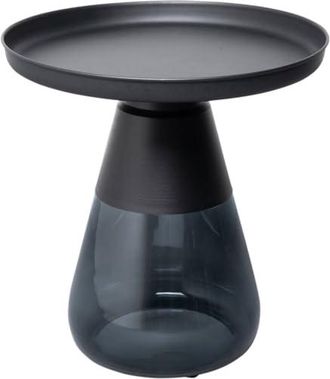 Kare Design Design Beistelltisch Bottiglia Smoke, Schwarz, 50cm Durchmesser, Luxuriöses Modernes Design, Rund, Leicht, Couchtisch, Wohnzimmertisch, Tischplatte St