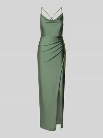 Vera Mont Abendkleid mit Wasserfall-Ausschnitt und Gehschlitz