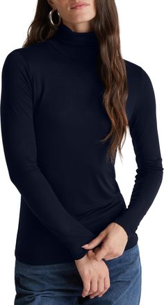 Benetton Damen M/L 3z12d2010 T-Shirt, blau, Medium