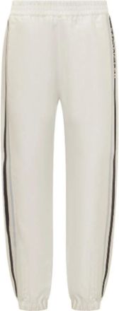Moncler Femme, Pantalons, Blanc, Taille: 34 FR Twill Jogging Pantalons