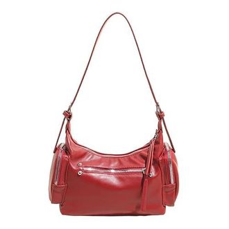 Generic Sac &agrave; bandouli&egrave;re Y2K en polyur&eacute;thane avec plusieurs poches pour femme - Sac &agrave; bandouli&egrave;re pour voyage, shopping, usage quotidien, Rouge, 300*110*200m