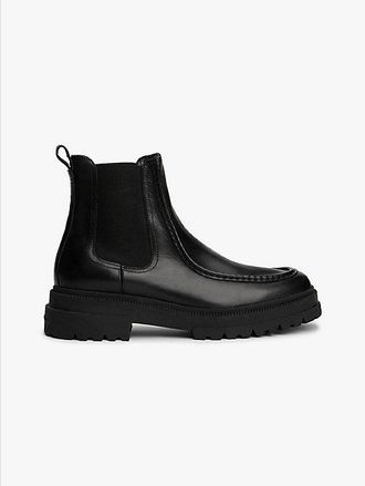 Tommy Hilfiger Bottines Chelsea chunky en cuir crant&eacute;es