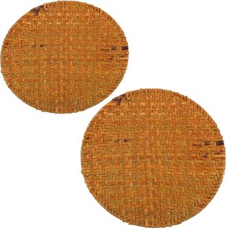 BESPORTBLE 2 Stück Handgewebtes Tischsets aus Stroh Hitzebeständige Dekorative Platzmatten für Esstisch Leicht Kratzfest für Zuhause und Festliche Anlässe Wie Th