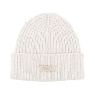 Autry Homme, Accessoires, Beige, Taille: ONE Size Ribbed Wool Blend Beanie