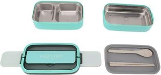 Generic Akozon Bo&icirc;te &agrave; Double Couche en Acier Inoxydable 316, Bo&icirc;te &agrave; D&eacute;jeuner Portable avec Compartiment, Couverts pour le Travail, l&eacute;cole, le Bureau - Capac