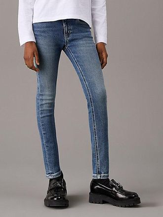 Calvin Klein Mid Rise Skinny Jeans - Mid Blue Stretch - M&auml;dchen - 14