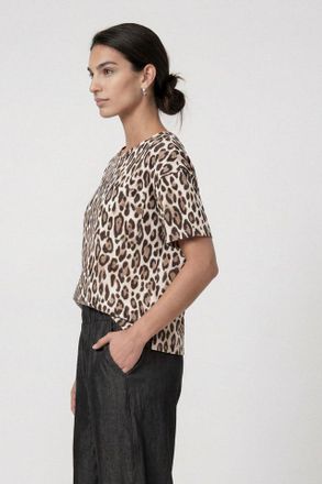 Monari T-Shirt Shirt Leodruck Allover Regular fit mit U-Boot-Ausschnitt