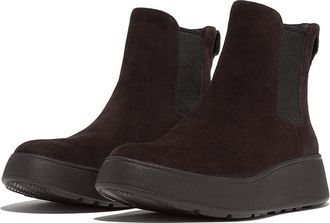 FitFlop Damen F-Mode Wildleder Flatform Chelsea Boots Stiefel, Schokobraun, 42.5 EU