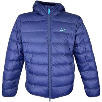Sun 68 Homme, Vestes, Bleu, Taille: 2XL Piumino cappuccio