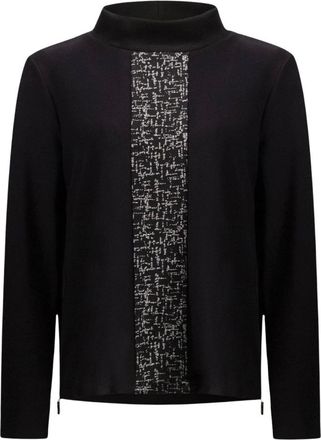 Joseph Ribkoff Haut boxy en jacquard et jersey scuba - Femme - Tops - Noir - Taille: 48 FR