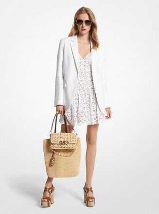 Michael Kors MK Boyfriend-Blazer Aus Leinenmischgewebe - Weiss - Michael Kors