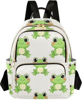Mnsruu Mini sac à dos pour femme Grenouille Vert Animal Petit sac à dos tendance Sac à dos décontracté Sac à dos Sac à dos, Multi812, M
