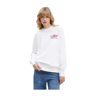 Moschino Bedruckter Baumwollpullover - - Sweatshirts & Hoodies - Damen - Wei&szlig; - L