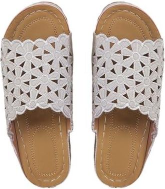 Generic Cocila Sandales Femmes Confort Beach Slope Heel Slippers Hollow Casual Bottom Shoes Sandals Sandale Femmes Chaussure Orthop&eacute;Dique Tongue Sabot Plastiq