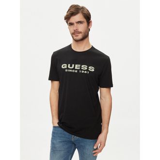 Guess T-Shirt M4GI61 J1314 Schwarz Slim Fit