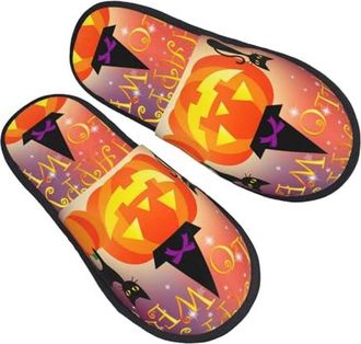 Generic Pantoufles Citrouille DHalloween Et Chats &Eacute;l&eacute;gants Chaussures L&eacute;g&egrave;res Confort Slippers Pour Chambre Femme Unisex L