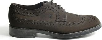 Tod's Derby Tied In Dark Brown Suede - Gr. 7_5 - in Grau
