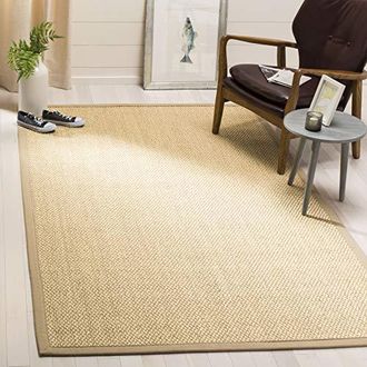 Safavieh Naturfaser Teppich für Wohnzimmer, Esszimmer, Schlafzimmer, Natural Fiber Collection, Kurzer Flor, Beige, 122 x 183 cm