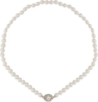 Vivienne Westwood Femme, Accessoires, Blanc, Taille: ONE Size Orb Pearl Necklace