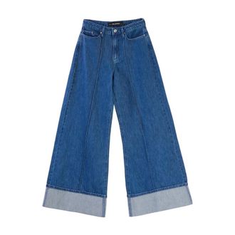Karl Lagerfeld Gefaltete Wide-Leg-Denimhose - - Jeans - Damen - Blau - W30