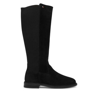 Tommy Hilfiger Stiefel Tommy Hilfiger Enamel Flag Suede High Chelsea FW0FW09574 Schwarz