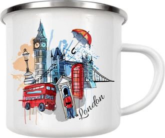 artboxONE Emaille Tasse London 9 von Tatiana Davidova - Emaille Becher St&auml;dte/London