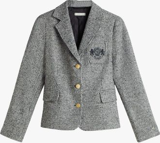 Tommy Hilfiger Blazer cintr&eacute; en laine m&eacute;lang&eacute;e