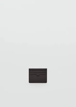 Mango Porte-cartes textur&eacute; marron - Homme - Taille unique - MANGO MAN