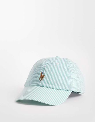 Polo Ralph Lauren Casquette de baseball en cr&eacute;pon &agrave; logo embl&eacute;matique - Vert