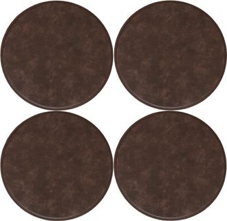 Generic Runde Stuhlkissen aus Leder für Hocker rutschfeste Sitzpolster für Esszimmerstühle 1/2/4er Pack Stuhlkissen für hohe Hocker Bistro Barsitze (Braun 35 