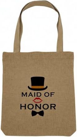 Fabulous Sac Shopping Tote Bag Aspect Lin - Maid of Honor Wedding Gentleman Tuxedo - Sac de Courses Toile Epaisse 360g Beige Naturel Cabas Port&eacute; Epaule Solide 