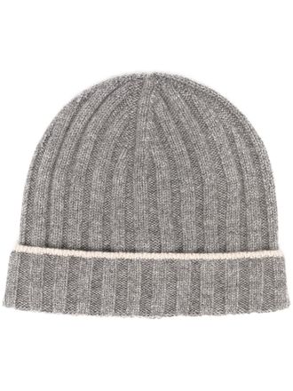 Brunello Cucinelli bonnet bicolore - Gris
