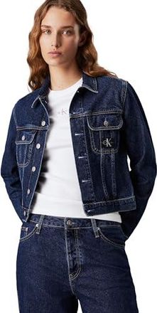 Calvin Klein Jeans Veste en Jean Femme Cropped 90S Denim Jacket Courte, Bleu (Denim Medium), XXL