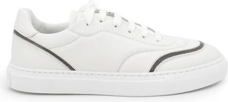 Brunello Cucinelli Femme, Chaussures, Blanc, Taille: 40 EU Baskets avec Monili