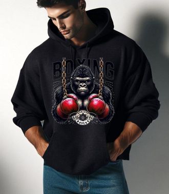 rmk Hoodie Herren Pullover Kapuzenpullover Langarm Boxen Gym Gorilla Oversize mit Kapuze