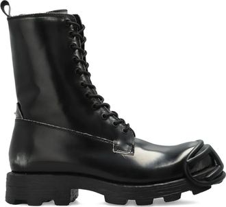 Diesel D-Hammer Schnürstiefel mit Zehenkappe - Schwarz