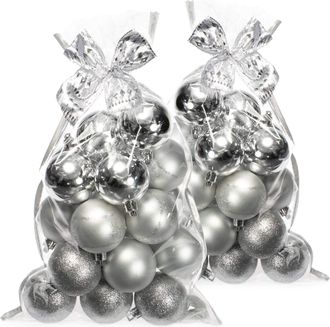 Com-Four 40x Weihnachtskugeln, Christbaumkugeln bruchsicher aus Kunststoff für Weihnachten, Baumschmuck für den Christbaum mit Anhänger, Ø 6 cm