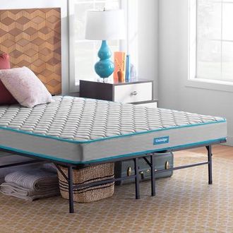 Linenspa Lit 180x200 cm avec sommier et Matelas - Cadre de lit Pliant en m&eacute;tal de 33 cm - Matelas &agrave; Ressorts, 15 cm epaisseur, Ferme, 2 Personnes