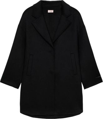 Oltre Femme, Manteaux, Noir, Taille: 42 FR Wool Blend Coat