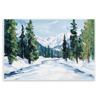 Stupell Industries Petal Prints Design Wandschild Snowy Tall Tree Pass, 33 x 48 cm