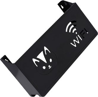 Artibetter Wandmontierte Routerbox mit Bel&uuml;ftetem Mesh Kabellose WLAN Aufbewahrungsbox ohne Bohren Kabelmanagement f&uuml;r TV Receiver und Kleine Elektronik Schwarze