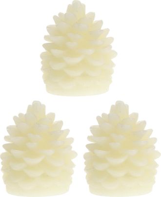 OSALADI 3st Weihnachtsbaum Tannenzapfen Licht Batterie Weihnachtskerzen Tannenzapfenkerze Urlaub Tannenzapfen Kerzenlicht Wachs Flammenlose Kerzen Weihnachtsm