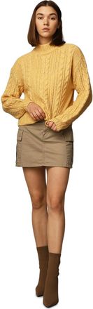 Only Damen Onlida Life Ls High Neck KNT Pullover, Fall Leaf/Detail:Melange, Small