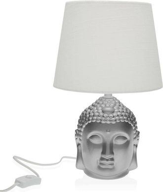 VERSA Lampe de bureau Versa Argent&eacute; Buda Porcelaine (21 x 33 x 21 cm)
