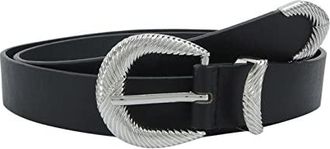 Generic Ceinture en cuir pour femme avec boucle à broche unique pour homme de grande taille, Noir, taille unique