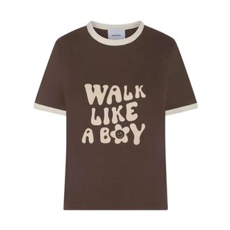 Halfboy Schokoladenbraunes Hemd mit Retro-Details - - Tops - Damen - Braun - L