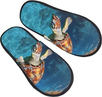 Generic Pantoufles En Coton Peinture À LHuile Représentant Une Jolie Tortue De Mer Antidérapantes Slippers Portative Pantoufles Pour Voyage Unisex Automne M