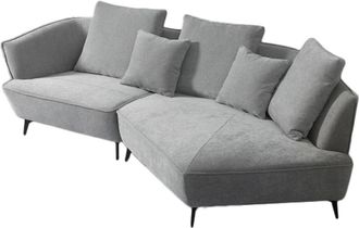 KAWOLA Sofa Garbo Designsofa Stoff grau rechts offen